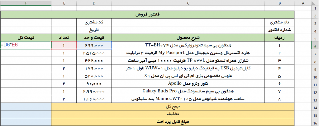 آموزش فرمول نویسی در اکسل همراه با مثال مقدماتی پویش پایدار
